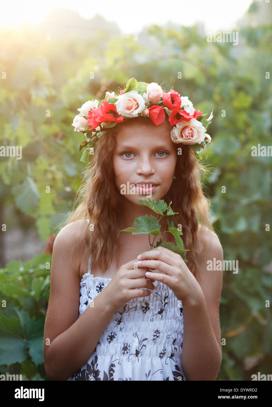 beautiful girl in fall vineyard Stock Photo - Alamy
