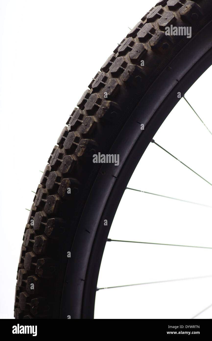 Detail of a bicycle tire isolated on white Stock Photo - Alamy