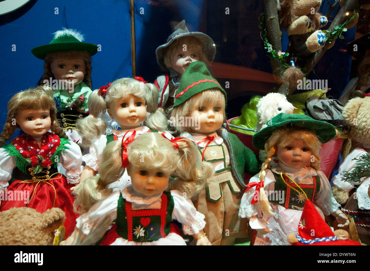 Germany, Bavaria, Munich, Souvenirs on Sale, Dolls Stock Photo - Alamy