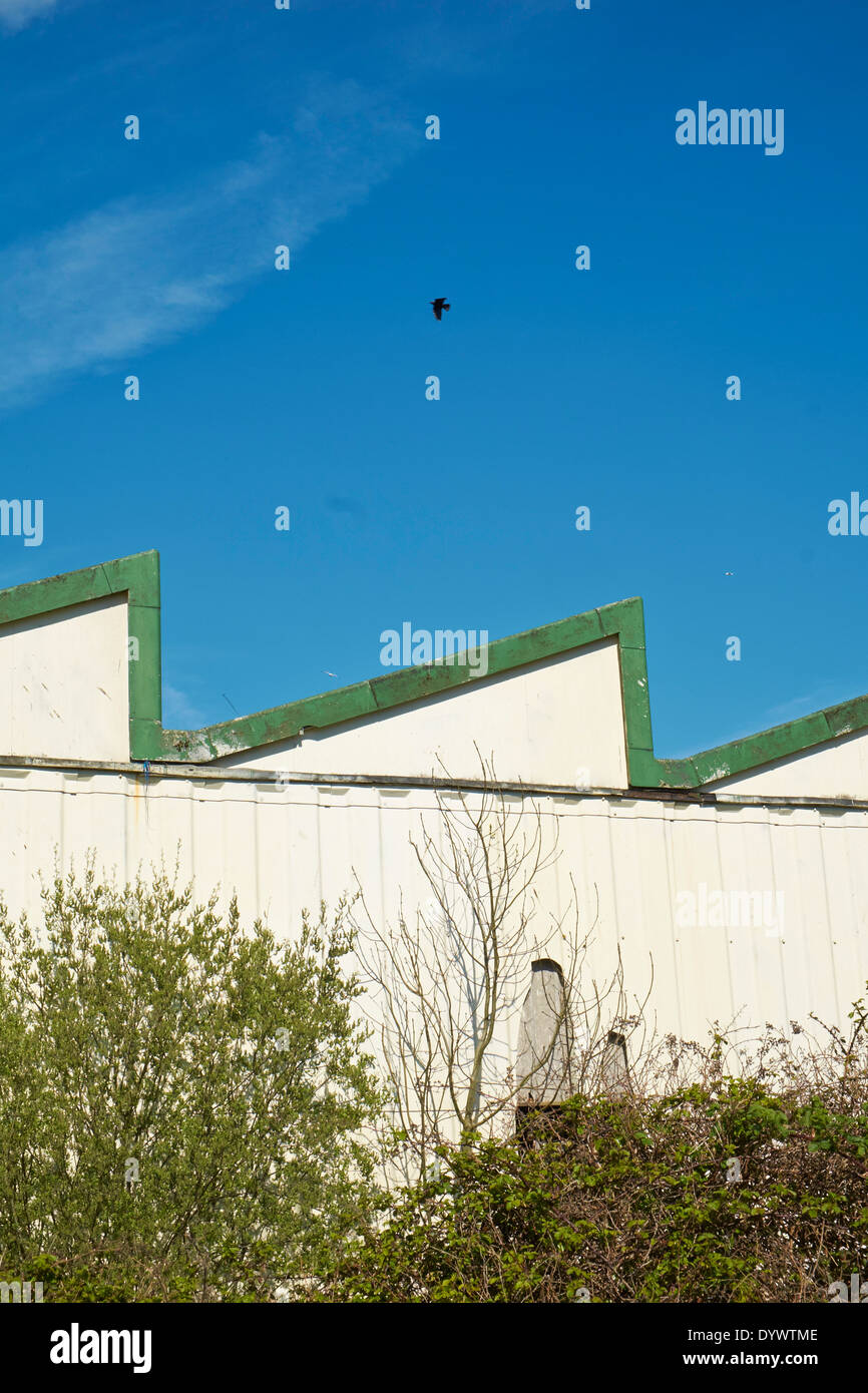 Deserted Ferodo factory Caernarfon Stock Photo - Alamy