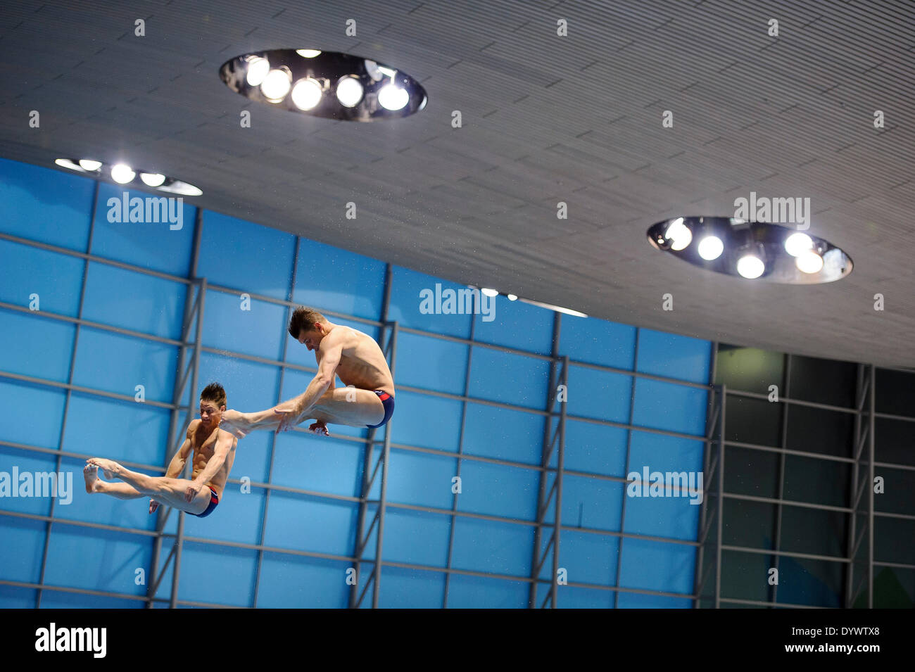 London, UK. 25th Apr, 2014. David Boudia and Troy Dumais of America ...