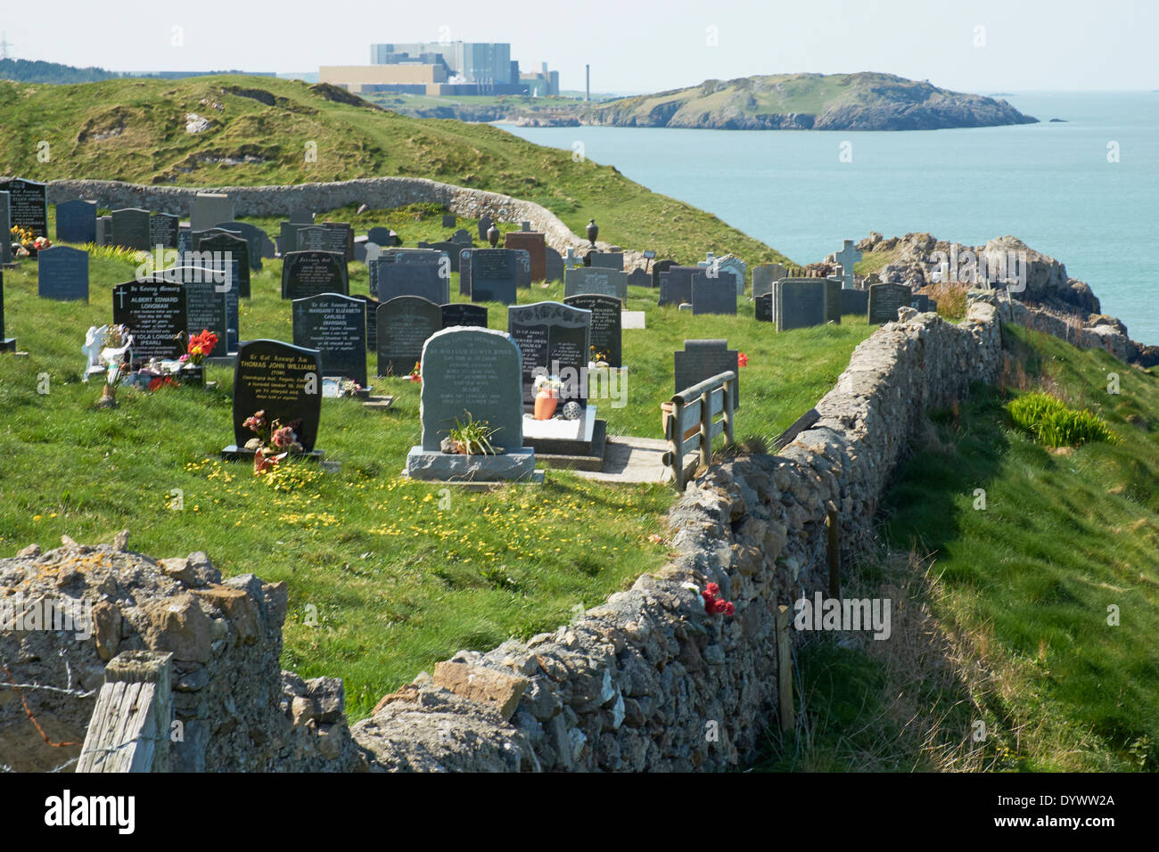 Llanbadrig churchyard Anglesey coastal path Stock Photo - Alamy
