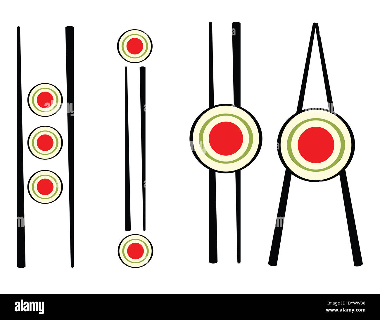 set of sushi sign Stock Photo - Alamy