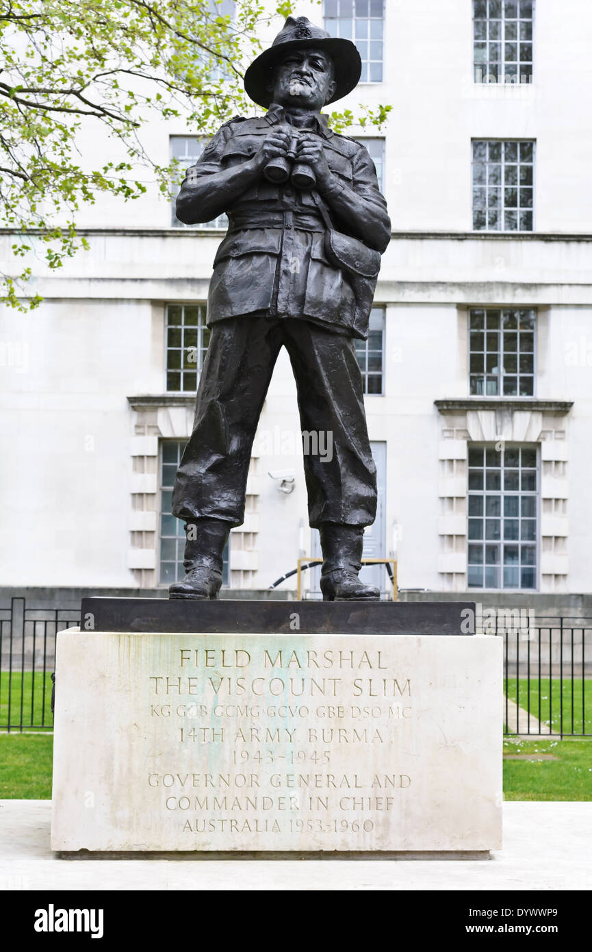 Bronze statue of Field Marshal William Joseph "Bill" Slim at Whitehall ...