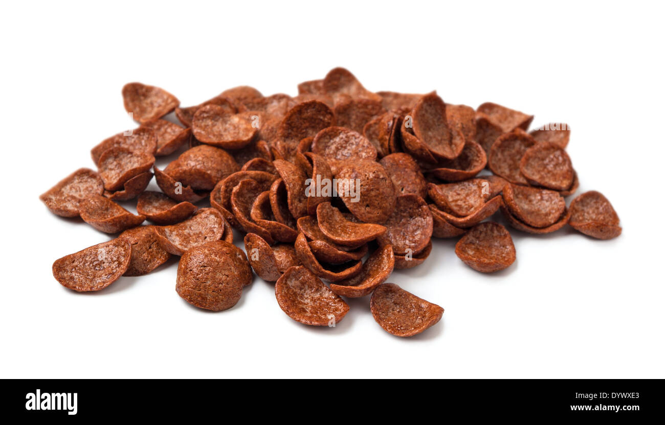 Group of chocolate flakes on a white background Stock Photo - Alamy