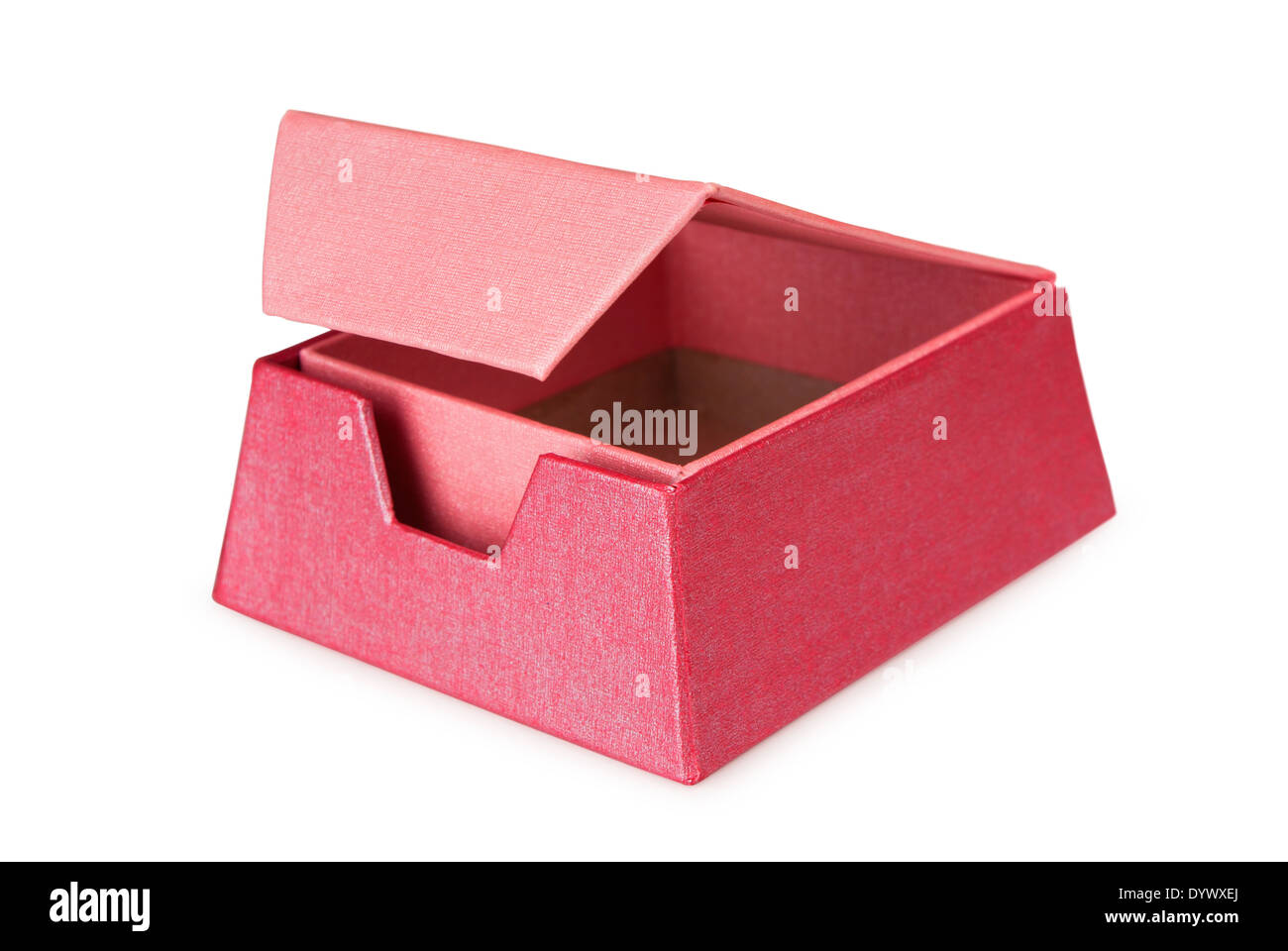 Pink opened gift box on a white background Stock Photo - Alamy