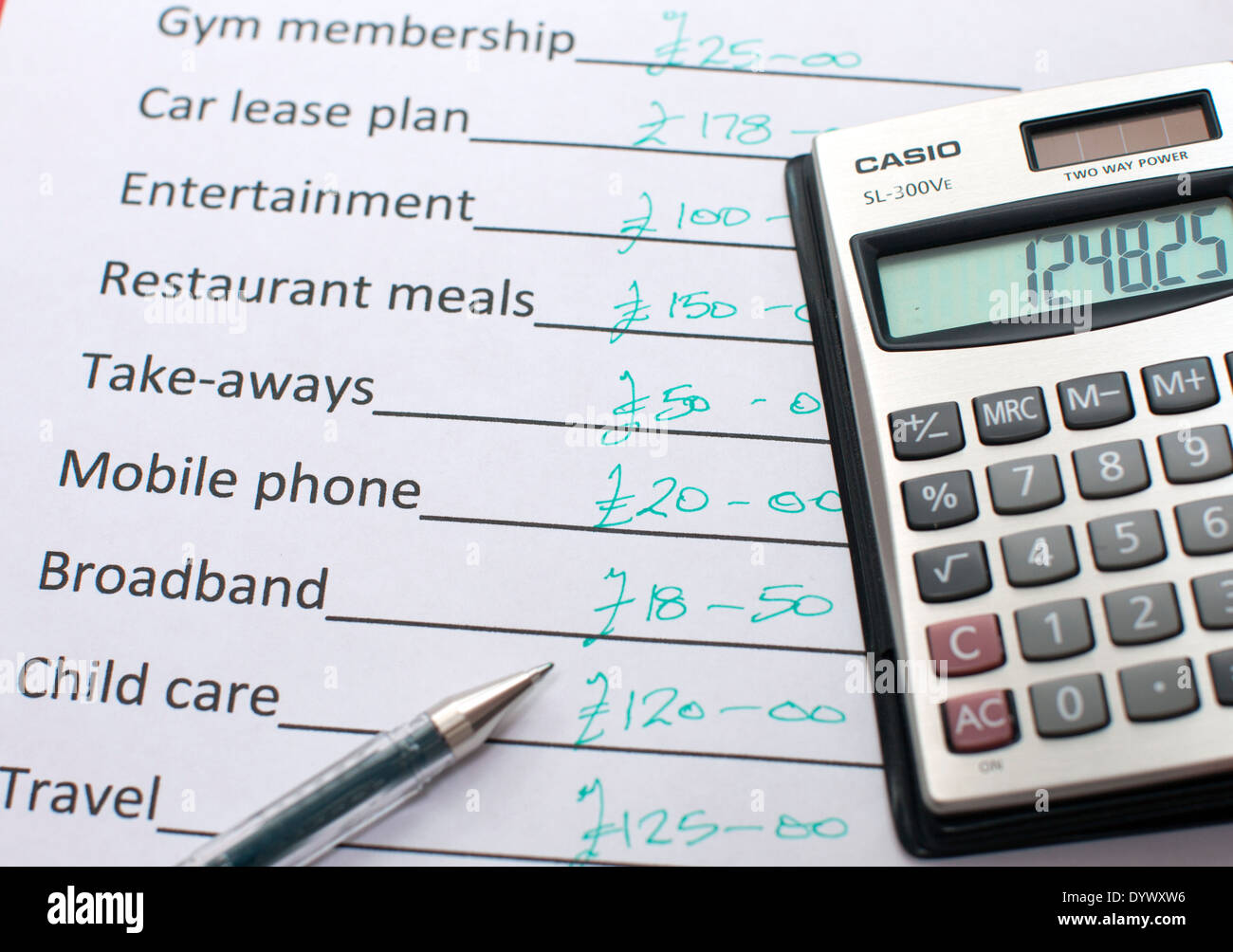 Expenses calculation hi-res stock photography and images - Alamy
