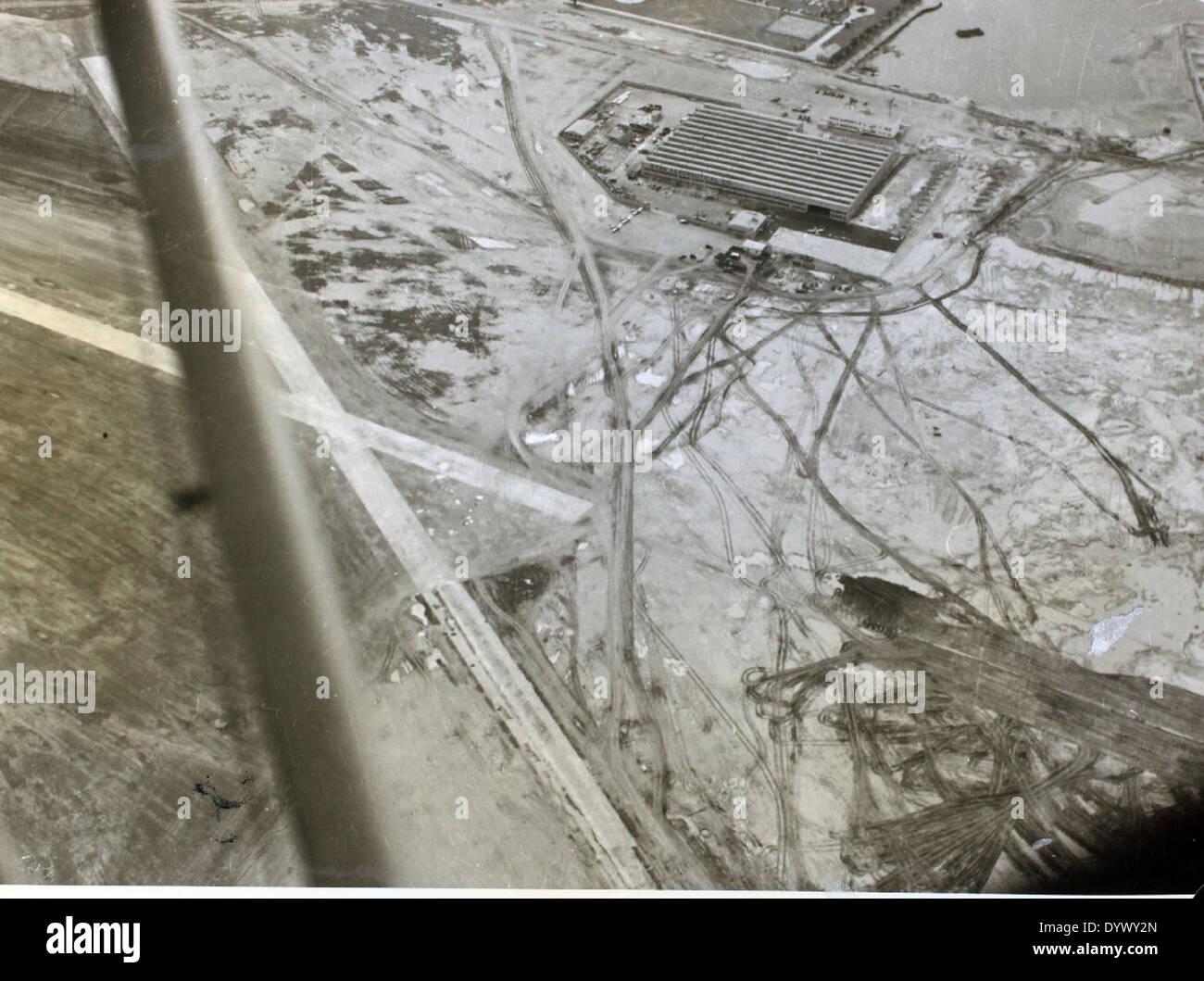 This photograph shows Ryan Aeronautical operations at Lindbergh Field ...