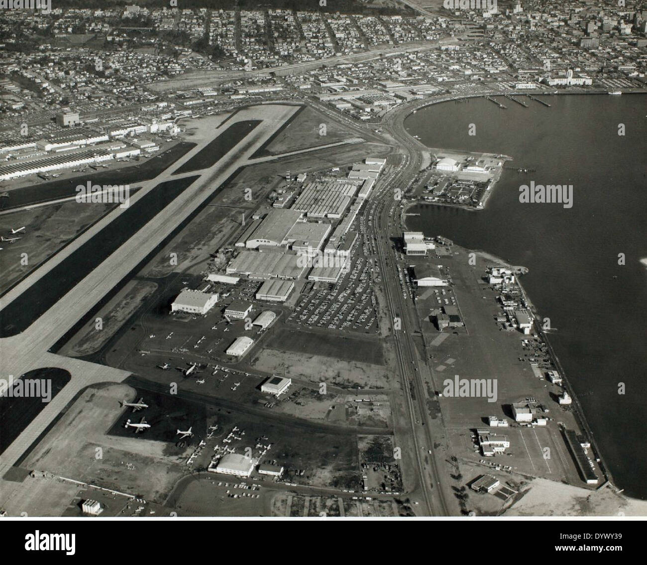 This image captures the Ryan Aeronautical facility at Lindbergh Field ...