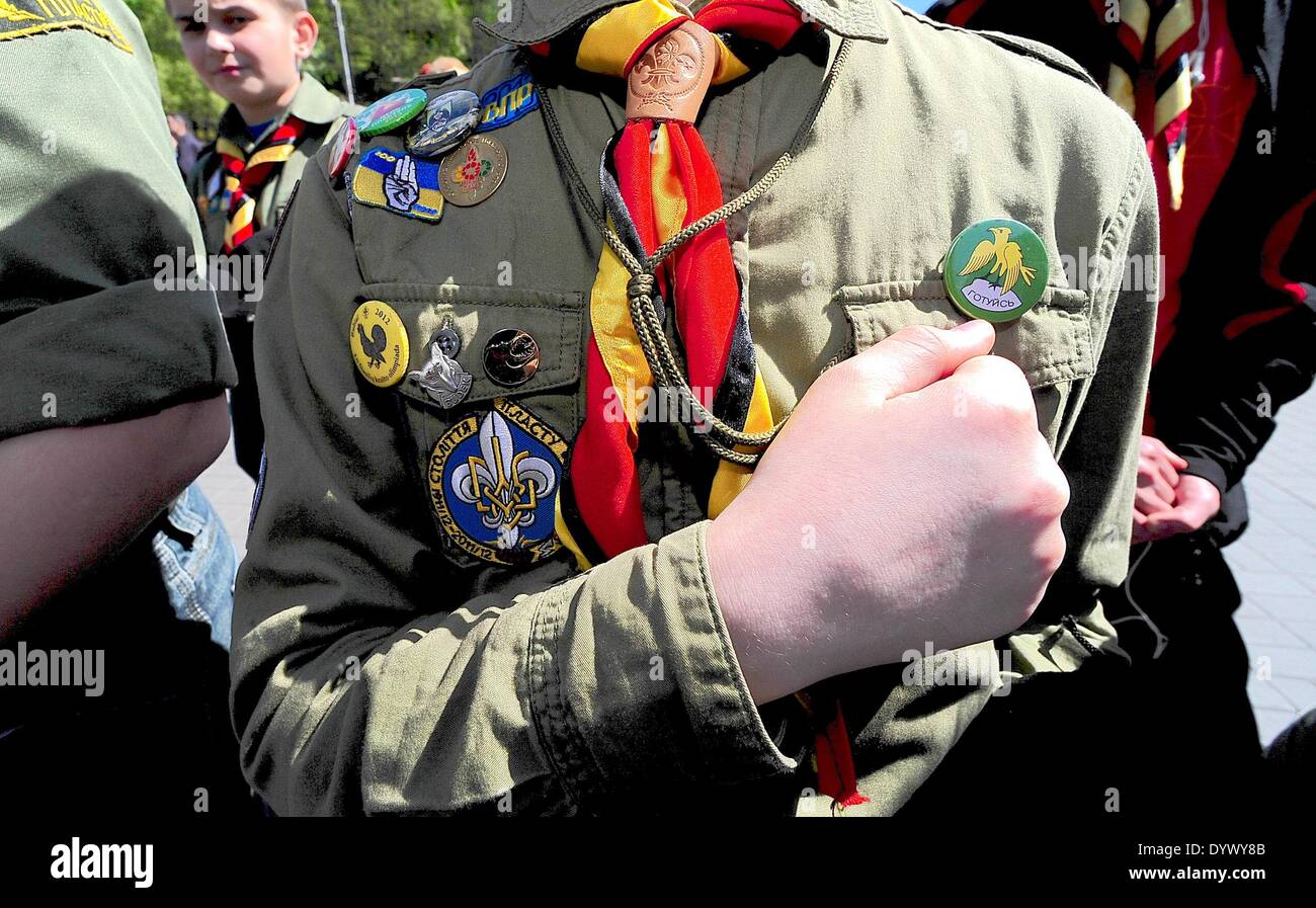 Kiev, Ukraine. 26th Apr, 2014. Hundreds of Ukrainian National Scouts ...