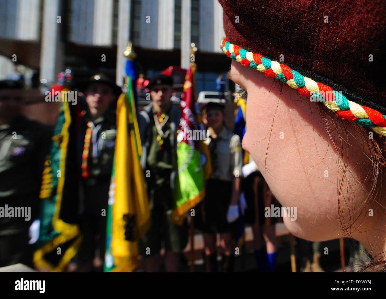 Kiev, Ukraine. 26th Apr, 2014. Hundreds of Ukrainian National Scouts ...
