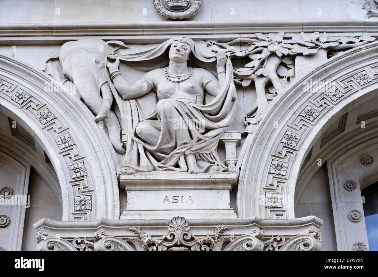 Decorative sculptures illustrates Home and Colonial concerns on the ...