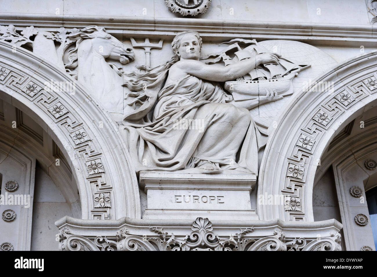 Decorative sculptures illustrates Home and Colonial concerns on the ...