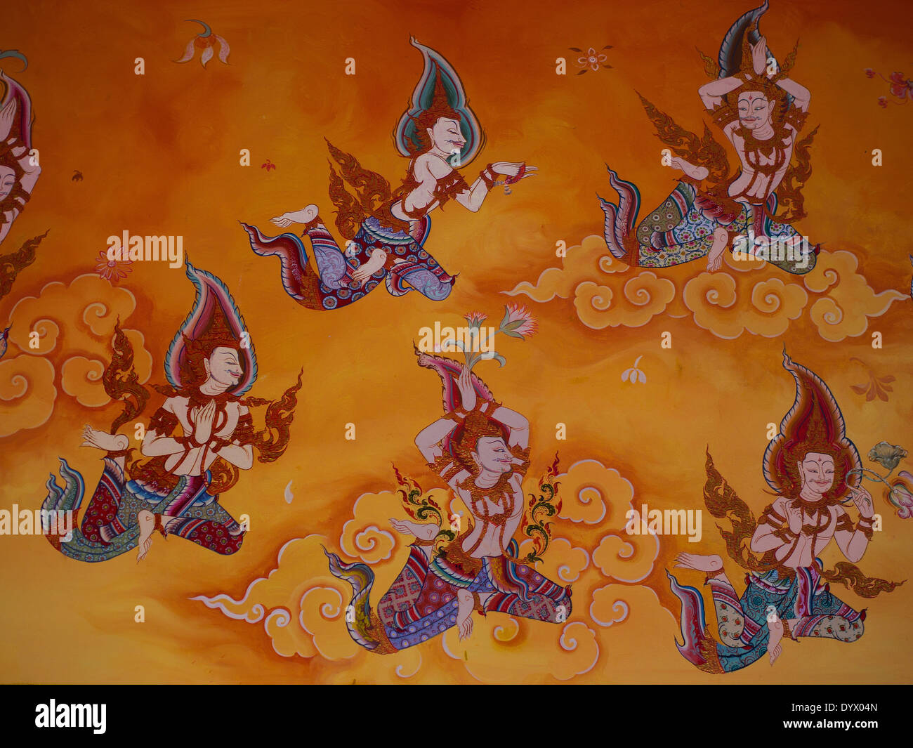 Thai Temple Art depicting angels Stock Photo - Alamy