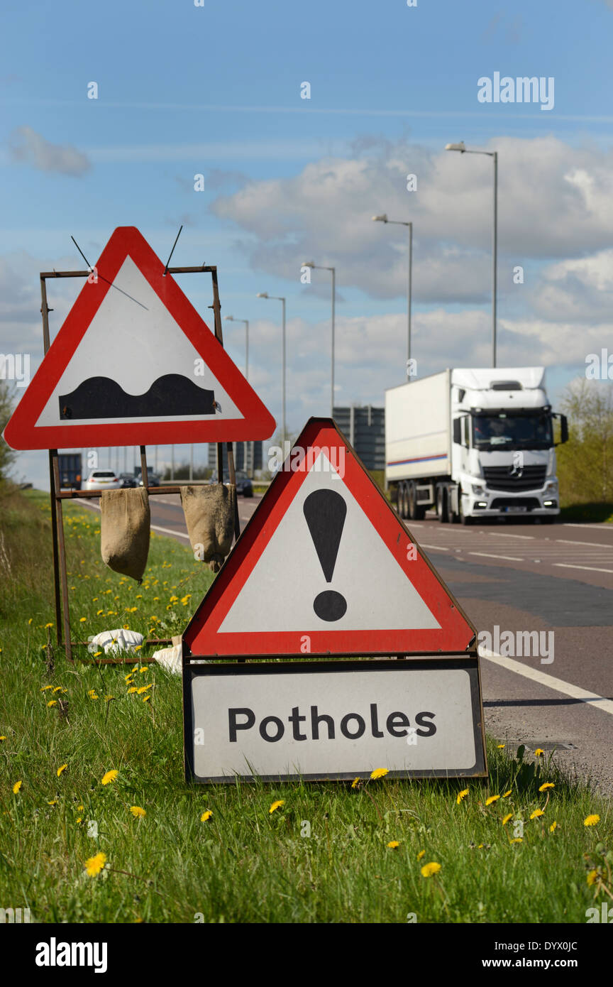 Uk lorry hazard sign hi-res stock photography and images - Alamy