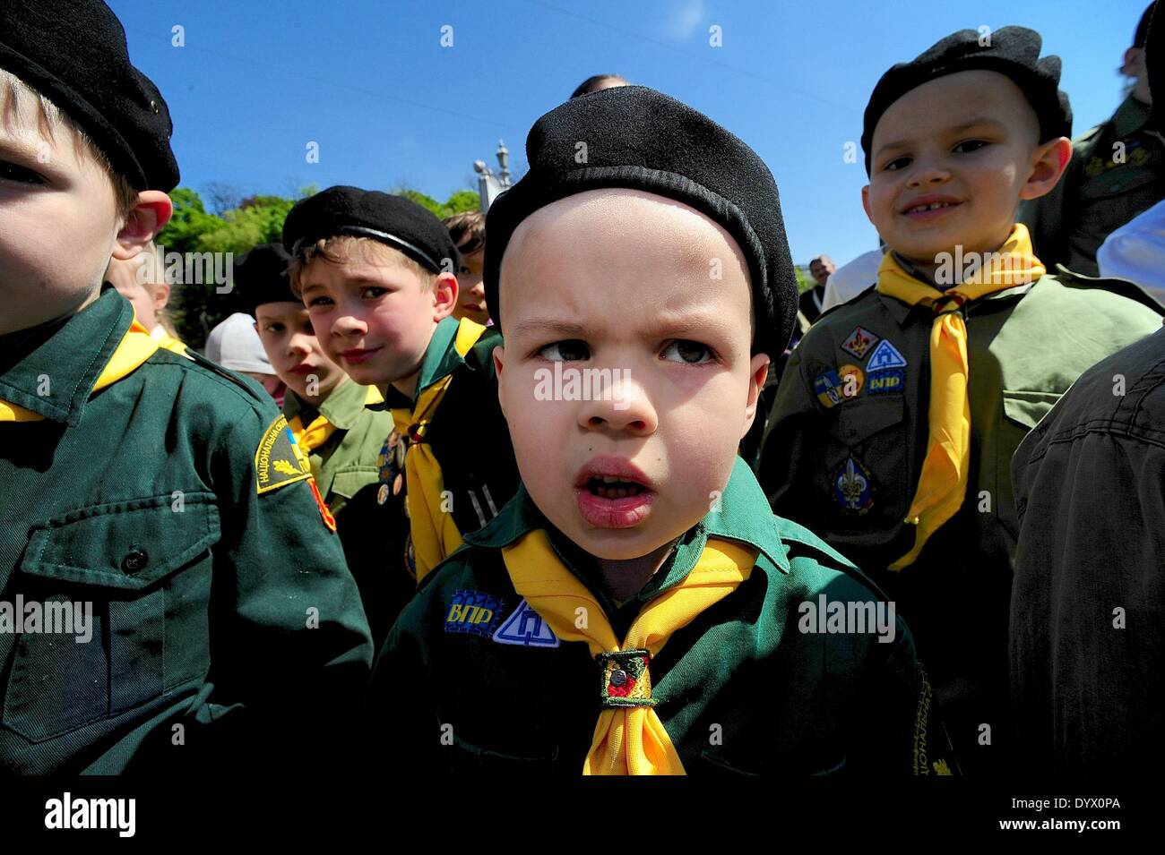 Kiev, Ukraine. 26th Apr, 2014. Hundreds of Ukrainian National Scouts ...