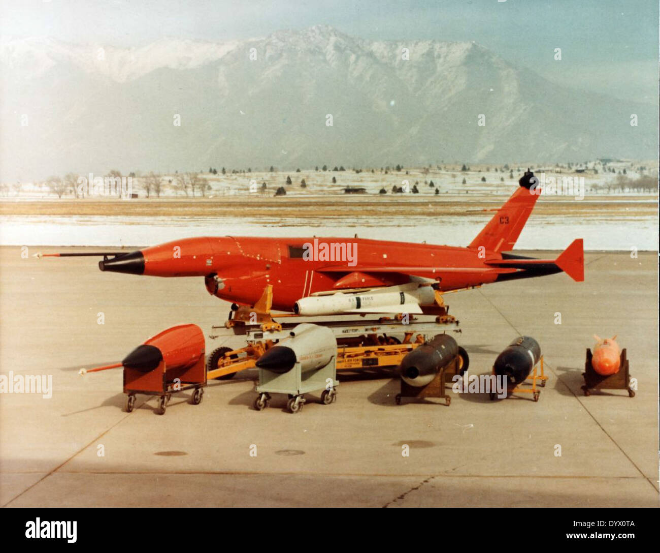 This image shows a Teledyne Ryan UAV (Unmanned Aerial Vehicle), also ...