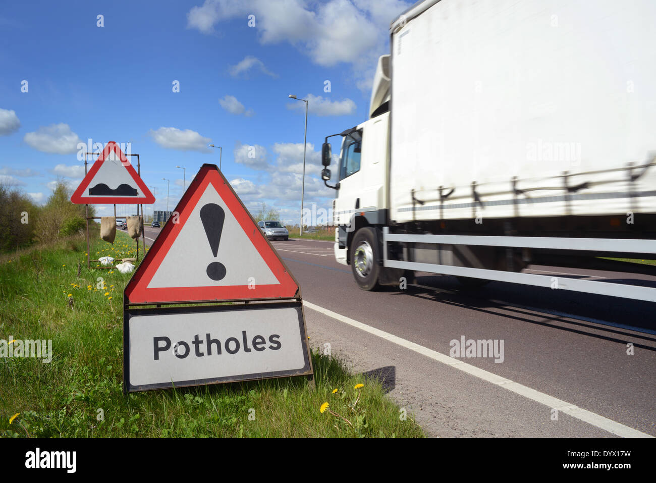 Uk lorry hazard sign hi-res stock photography and images - Alamy