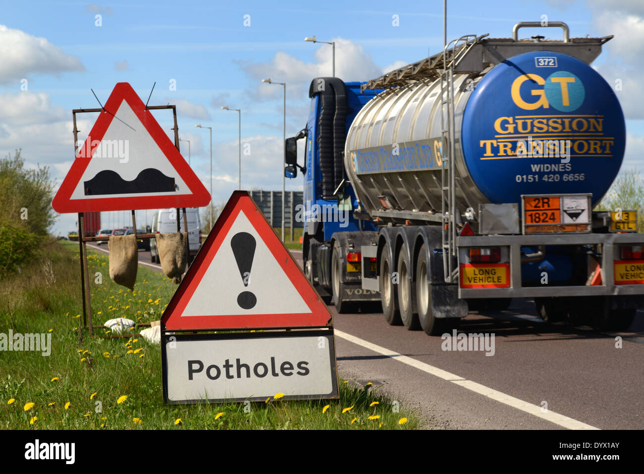Uk lorry hazard sign hi-res stock photography and images - Alamy