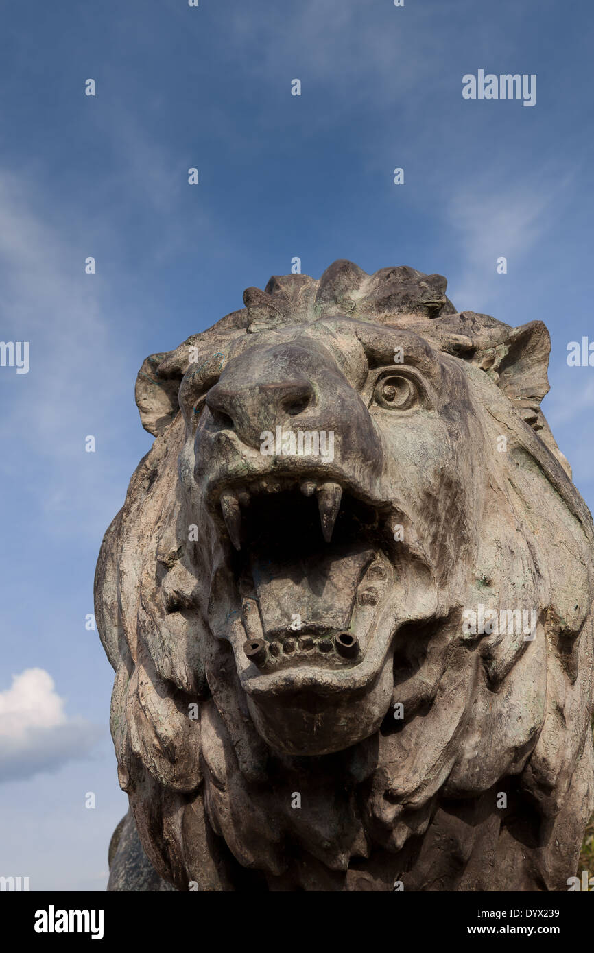 Ancient lion sculpture Stock Photo - Alamy