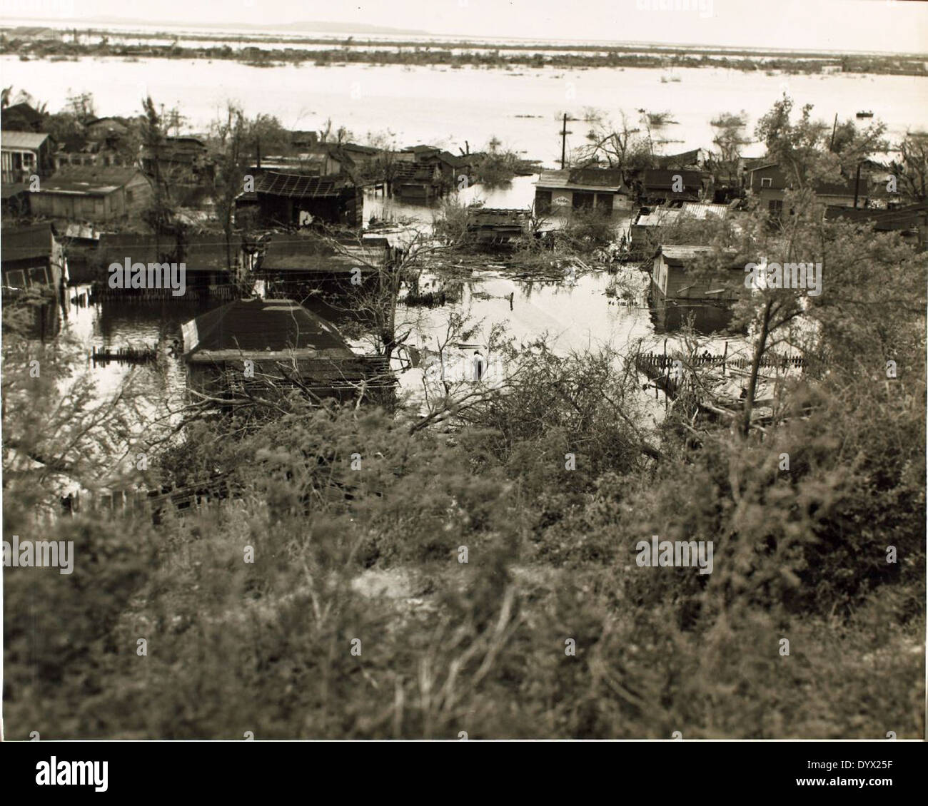 This photo shows the aftermath of Hurricane Janet's destruction in ...