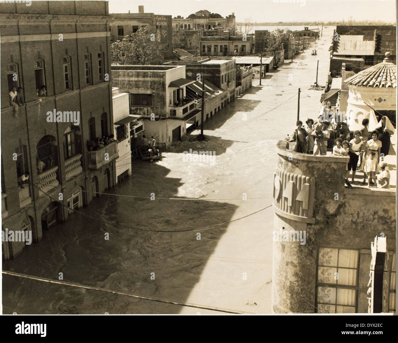 This historical photo shows the devastating flood waters caused by ...