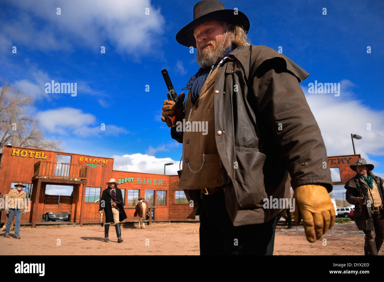 Wild West show at the Grand Canyon Railway Resort in Williams. Arizona ...