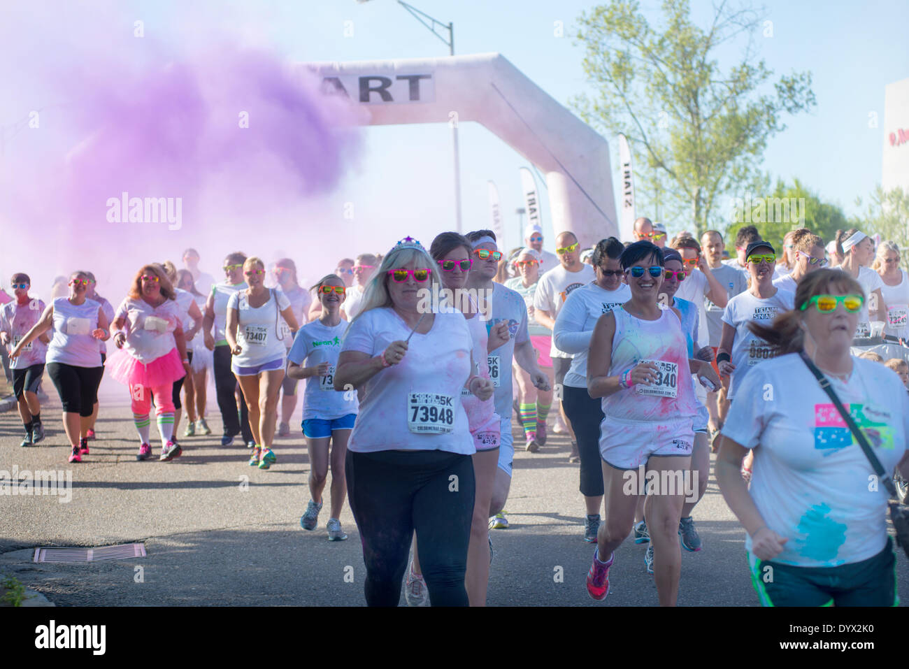 Knoxville, Tennessee, USA . 25th Apr, 2014. The Color Me Rad 5k race in ...