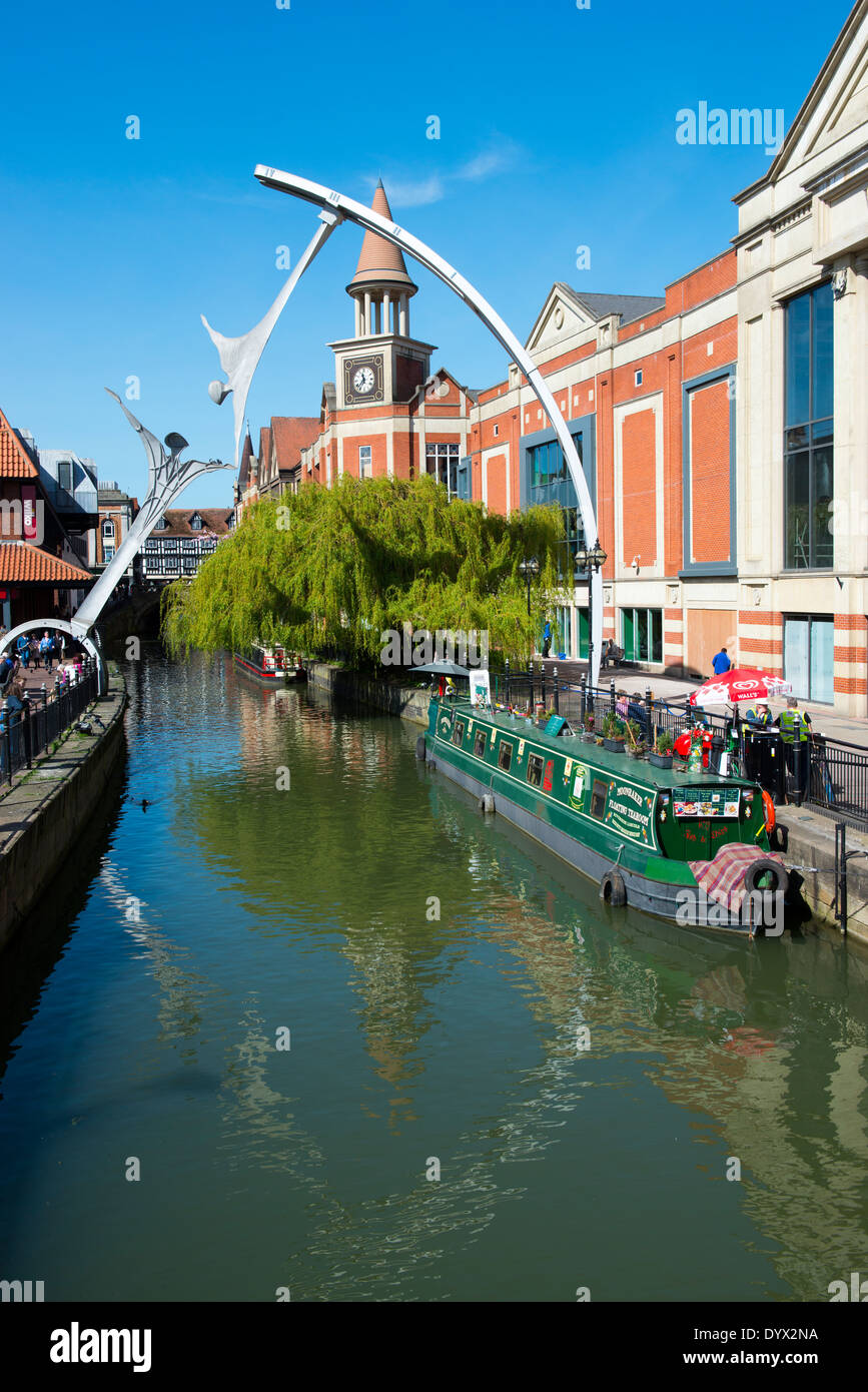 The River Witham and Empowerment Sculpture in Lincoln City Centre ...