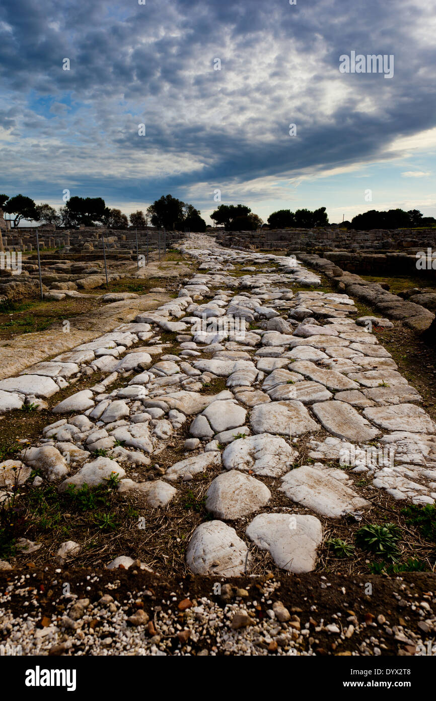 an ancient path in an archaeological site in Italy Stock Photo - Alamy