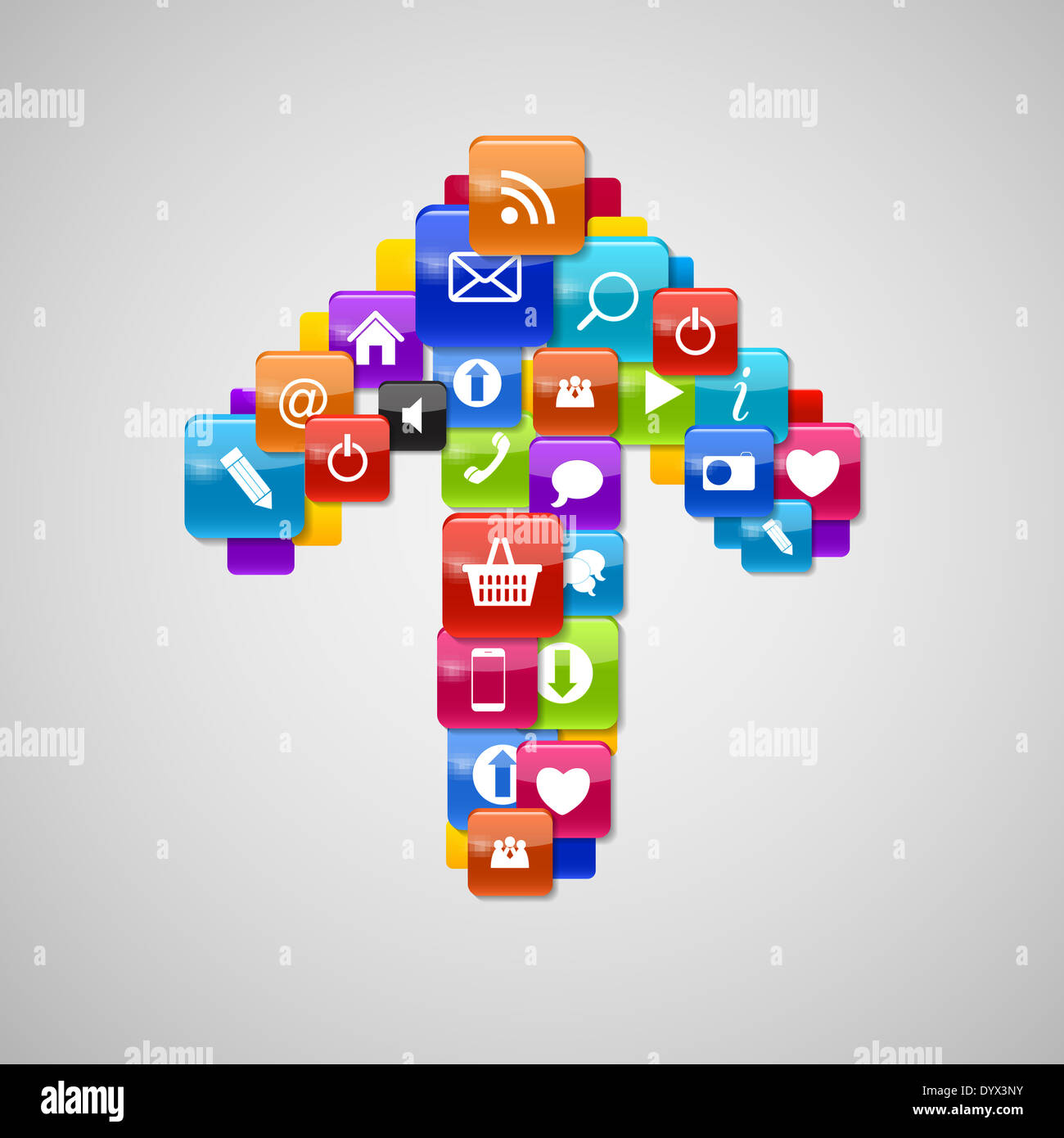 Glass Button Icon Set in Arrow Shape . Vector Illustration Stock Photo ...