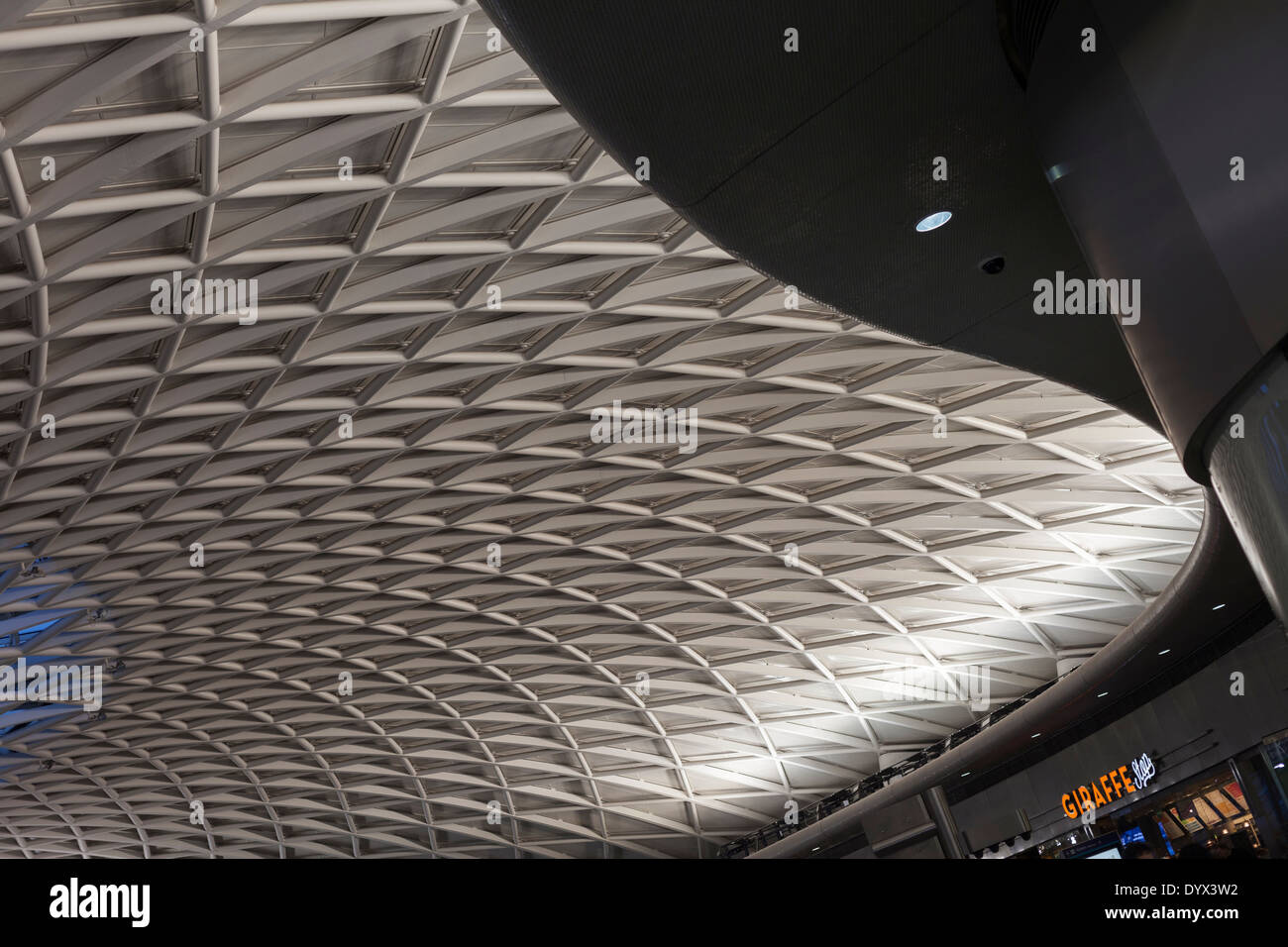 Roof structure architectural detail at Kings Cross station, London, UK ...