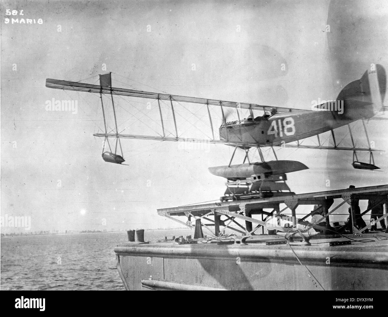 This photo shows the Curtiss N-9, a seaplane designed for ...