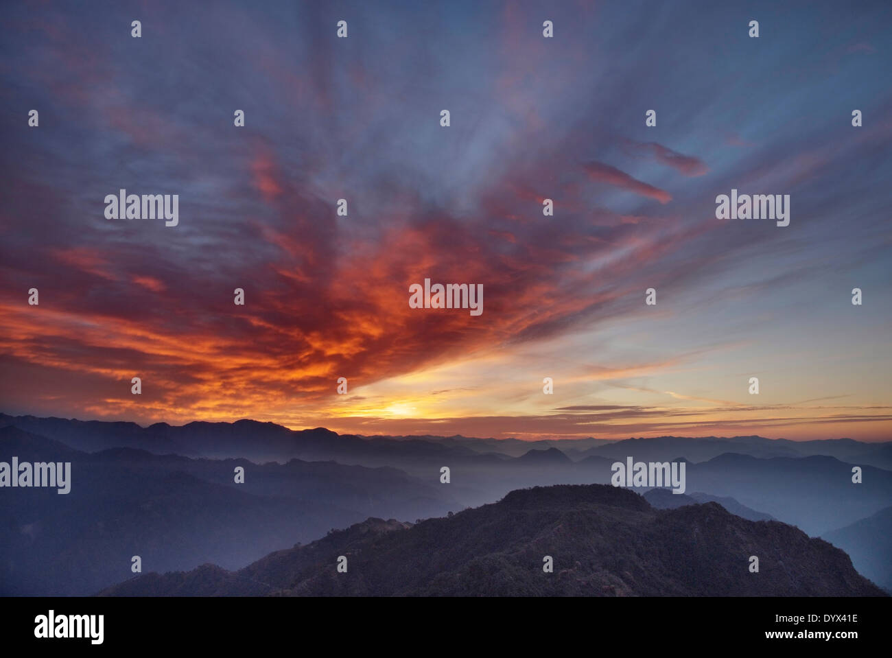 beautiful sunrise in the Himalayan mountains Stock Photo - Alamy