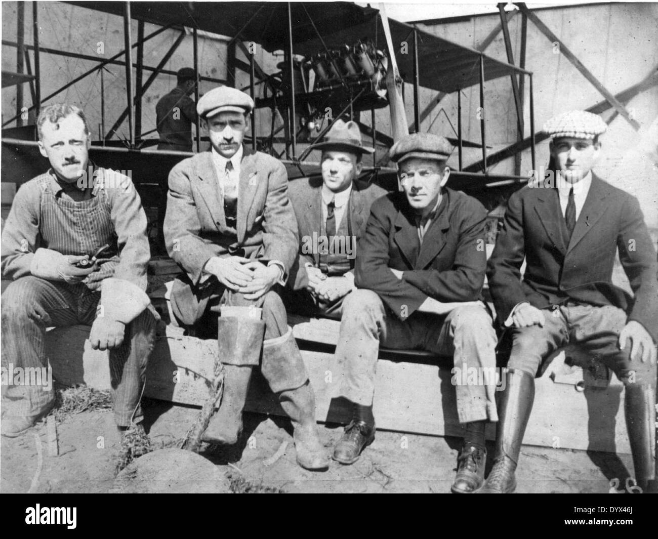 This photograph captures the Curtiss G.E.M. Kelly biplane, associated ...