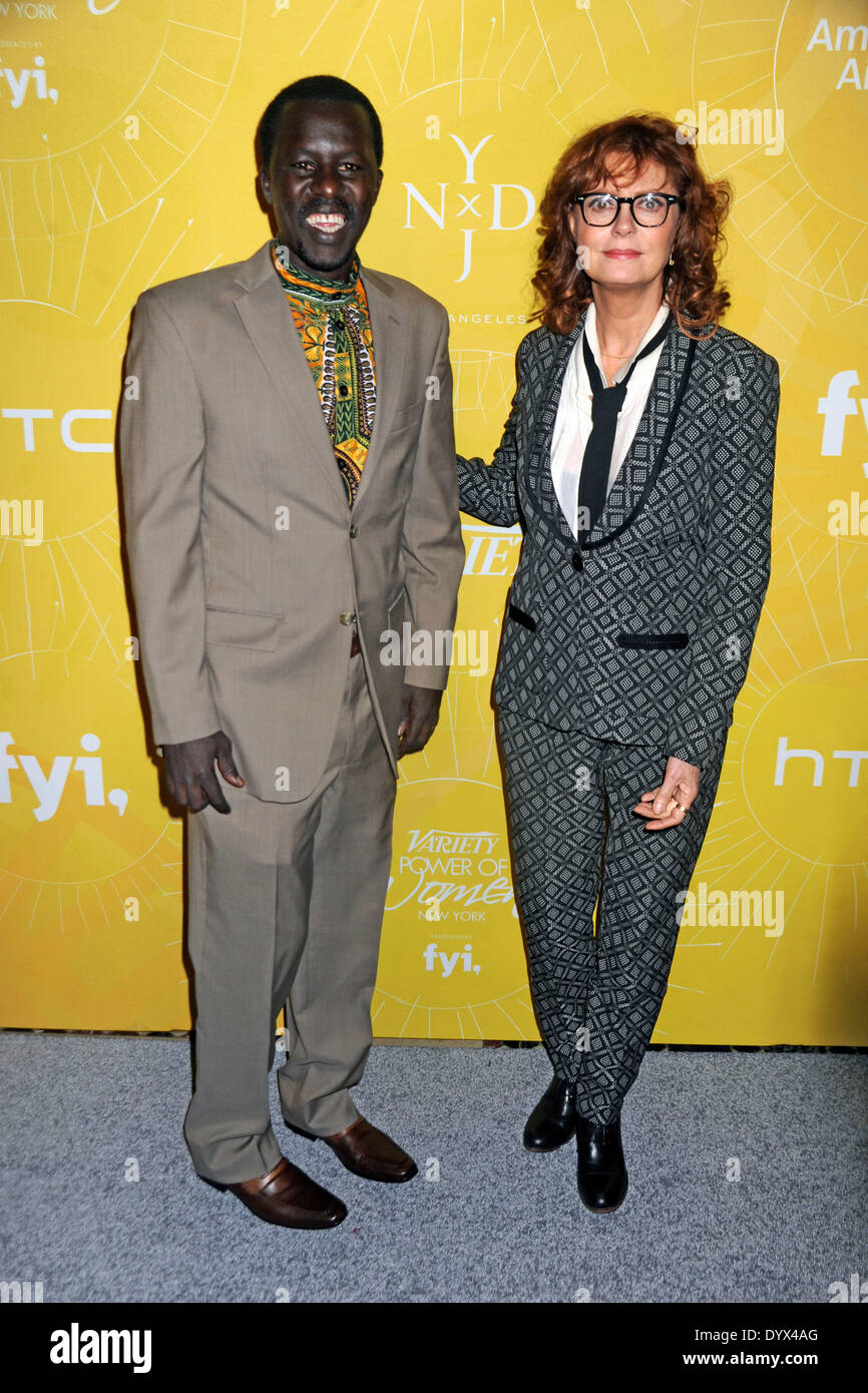 New York, NY, USA. 25th Apr, 2014. Okello Sam and Susan Sarandon ...