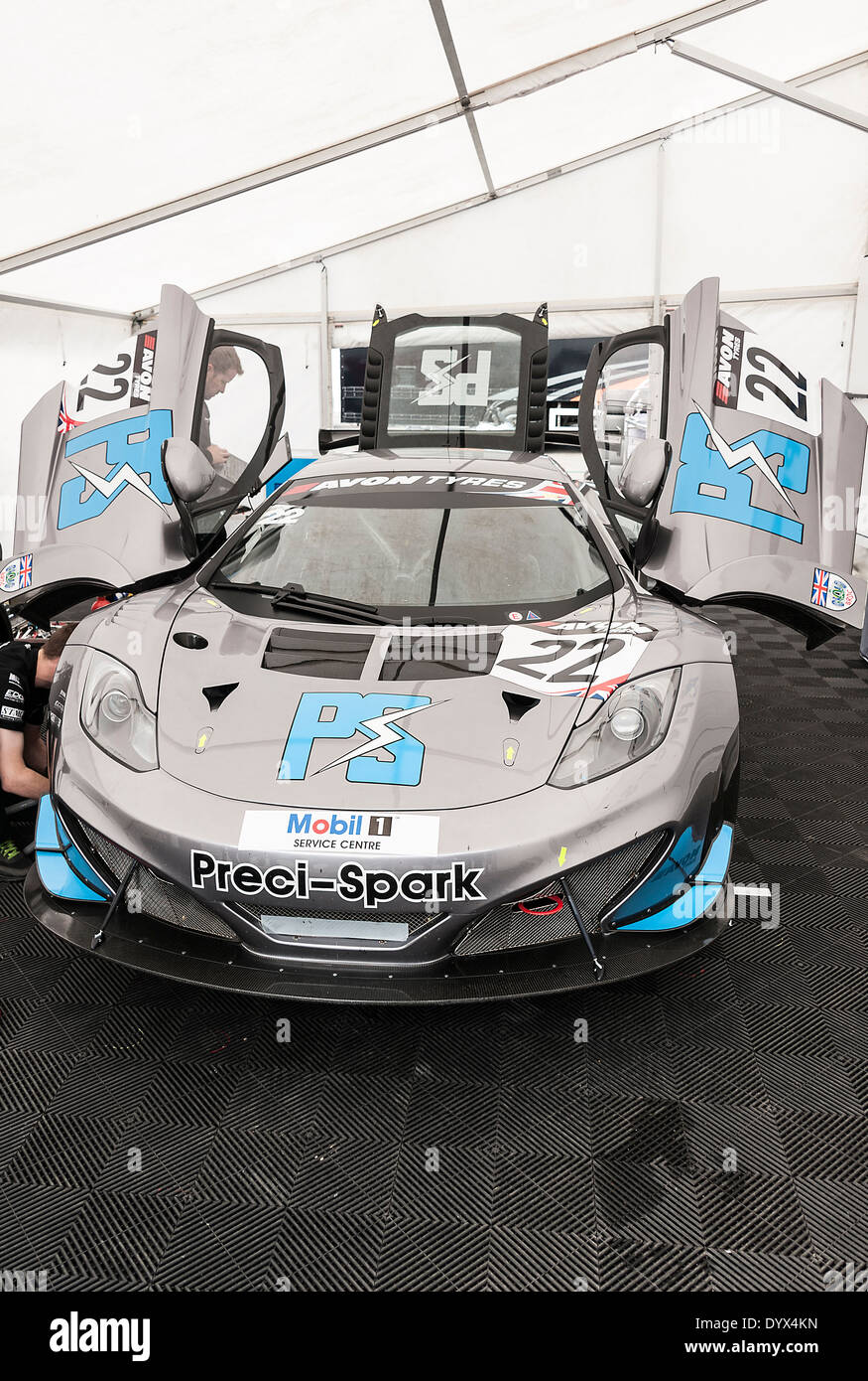 McLaren MP4 12C Sports Racing Car in the Garage at British GT ...