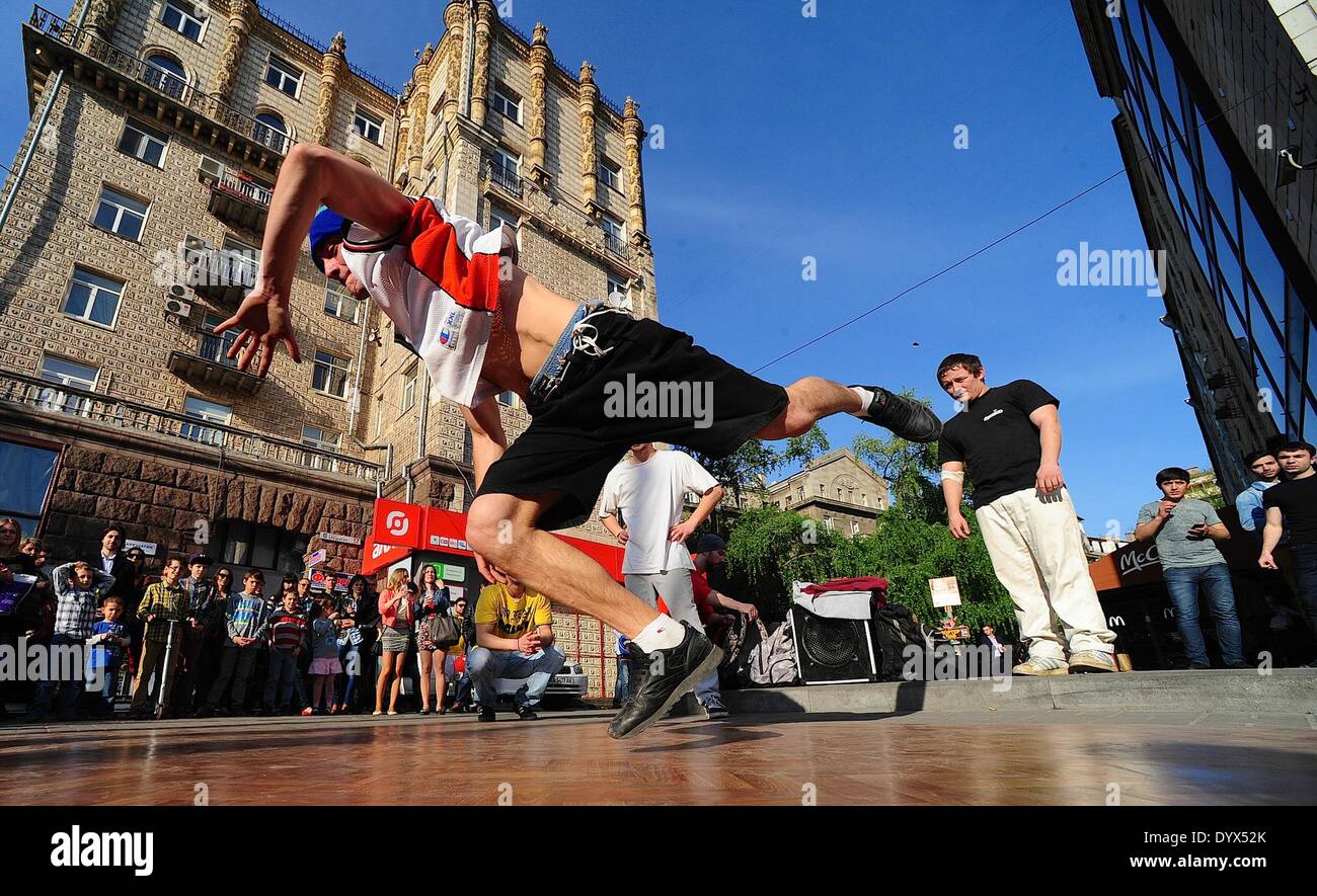 Kiev, Ukraine. 26th Apr, 2014. The breakdancing group Gangsta Boyz ...