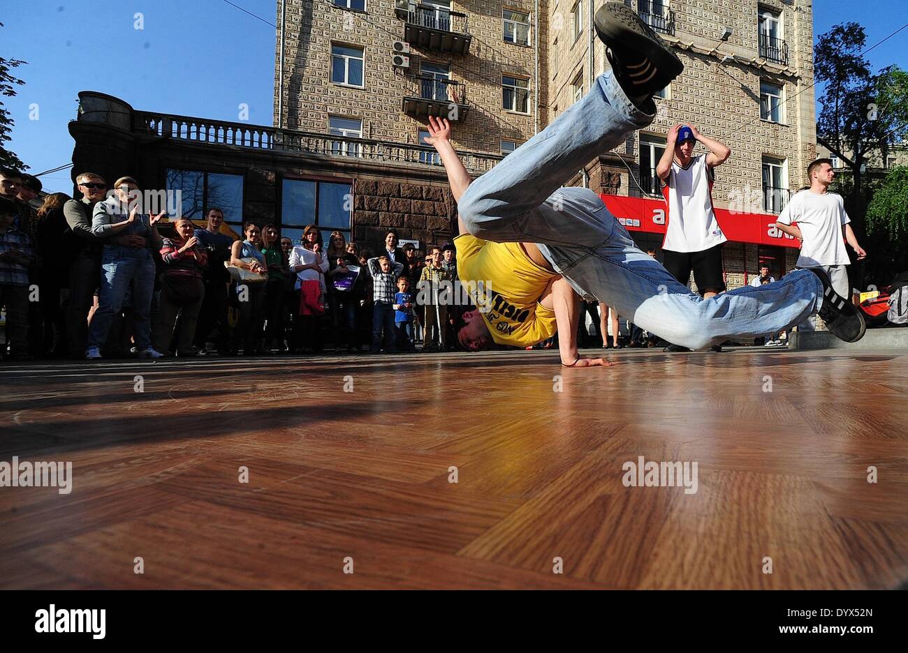 Kiev, Ukraine. 26th Apr, 2014. The breakdancing group Gangsta Boyz ...