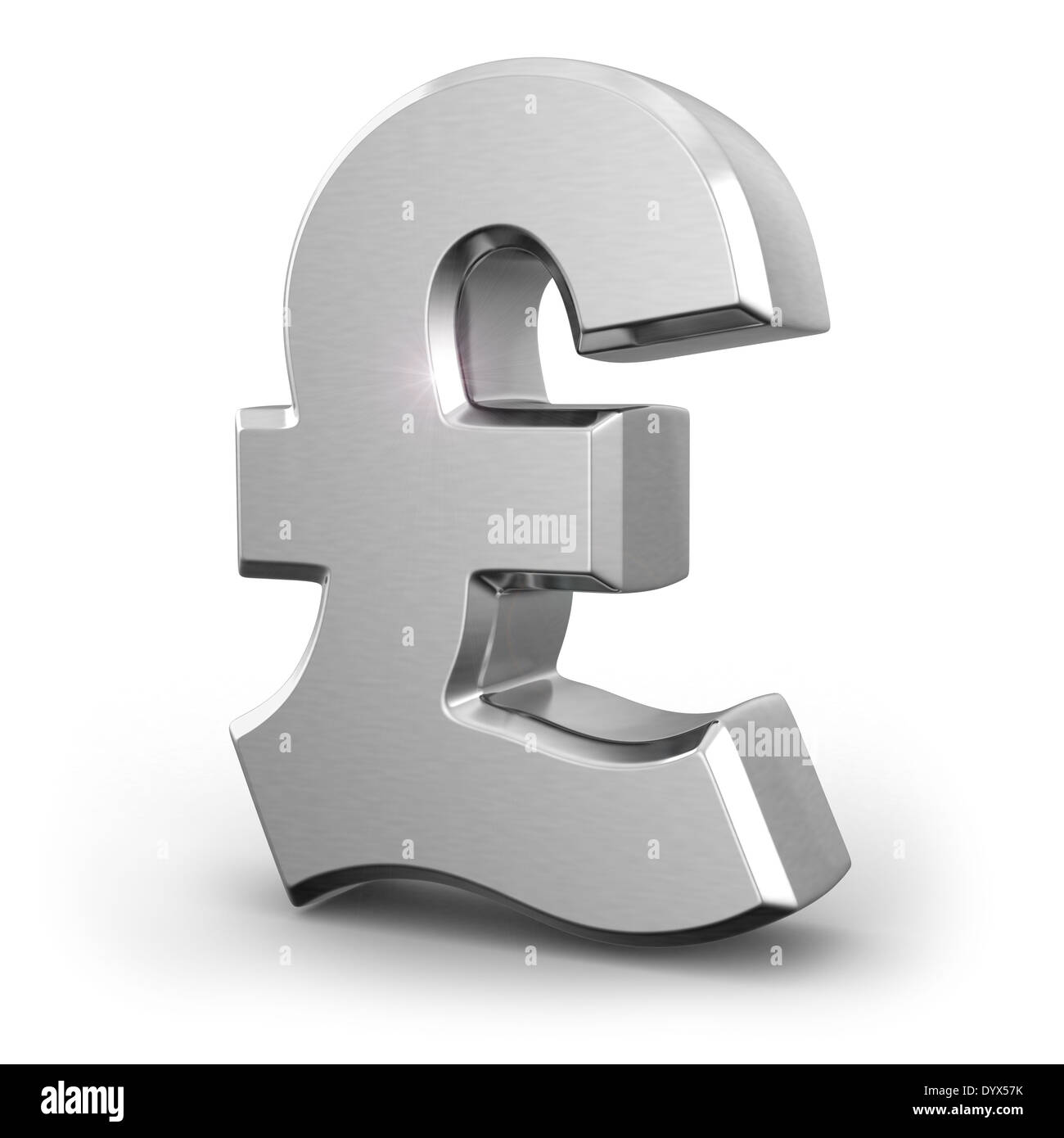 Silver pound currency sign on white isolated background. 3d Stock Photo ...