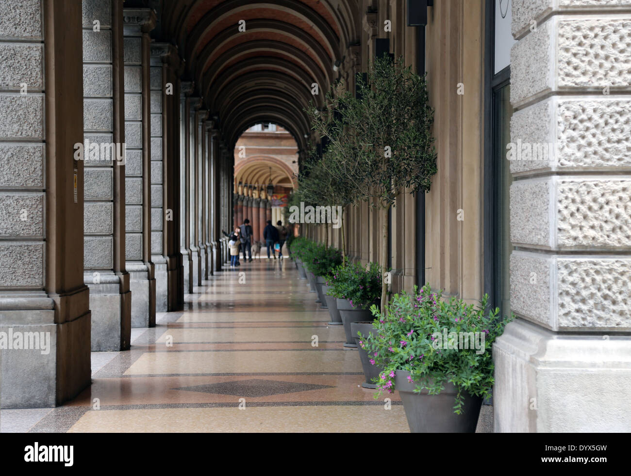 Decorative arcade in Bologna, Italy Stock Photo - Alamy