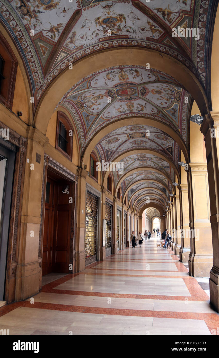Decorative arcade in Bologna, Italy Stock Photo - Alamy
