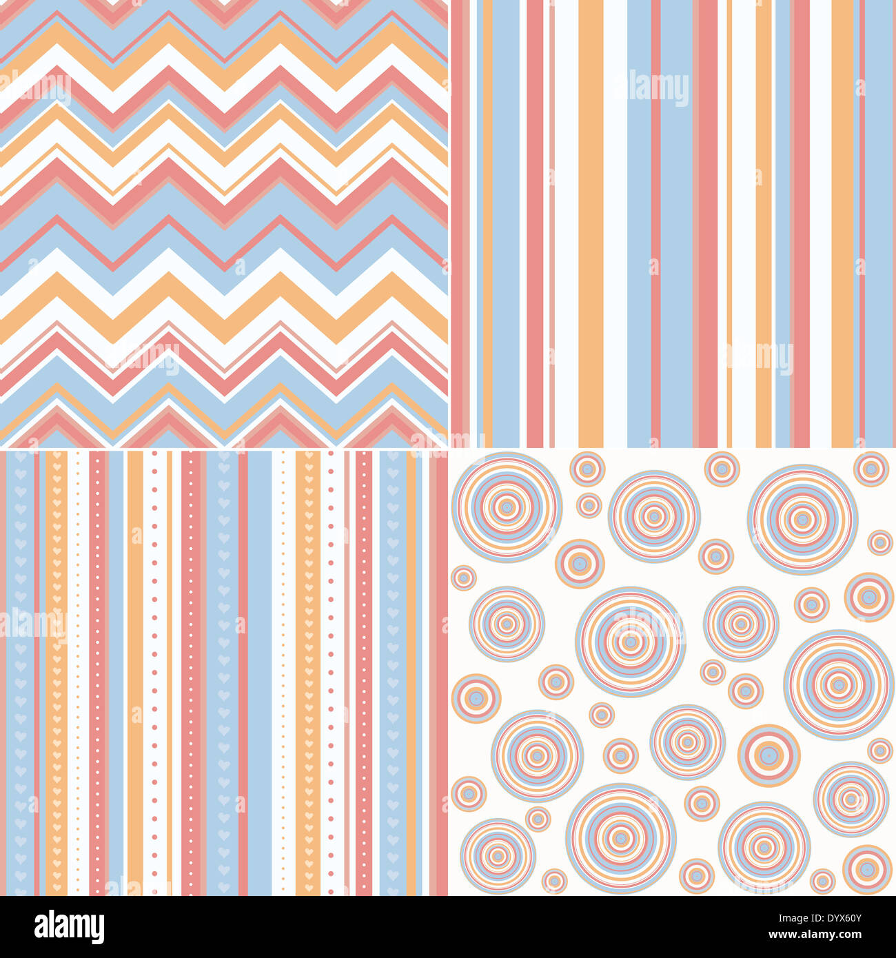 set of four different retro seamless pattern Stock Photo - Alamy