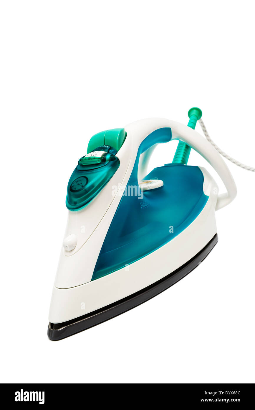 Modern electric iron on a white background Stock Photo - Alamy