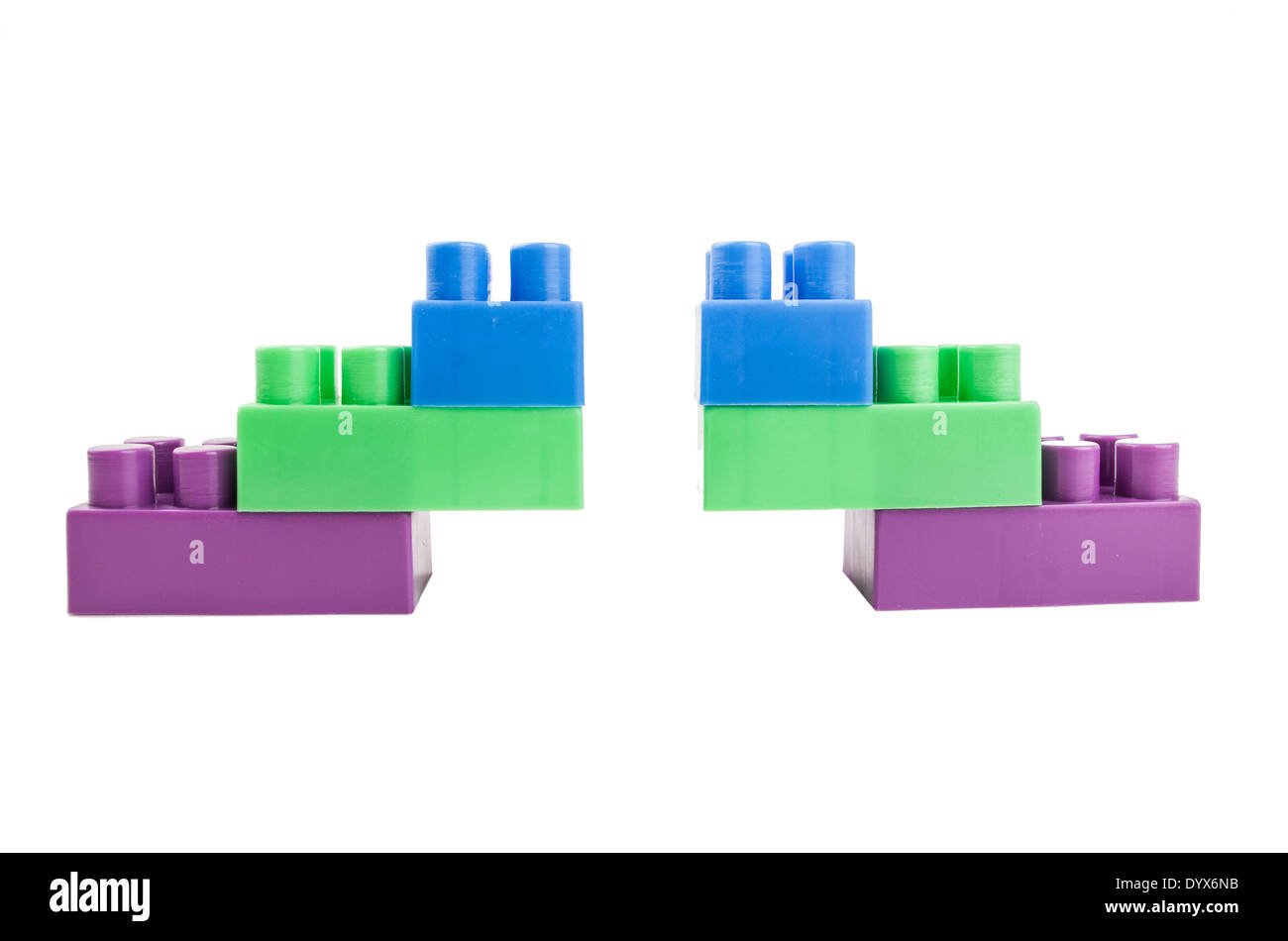 building blocks forming a staircase on a white background Stock Photo ...