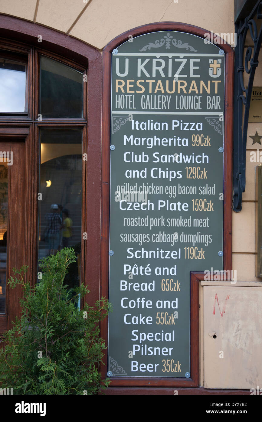 Cafe restaurant menu prague hi-res stock photography and images - Alamy
