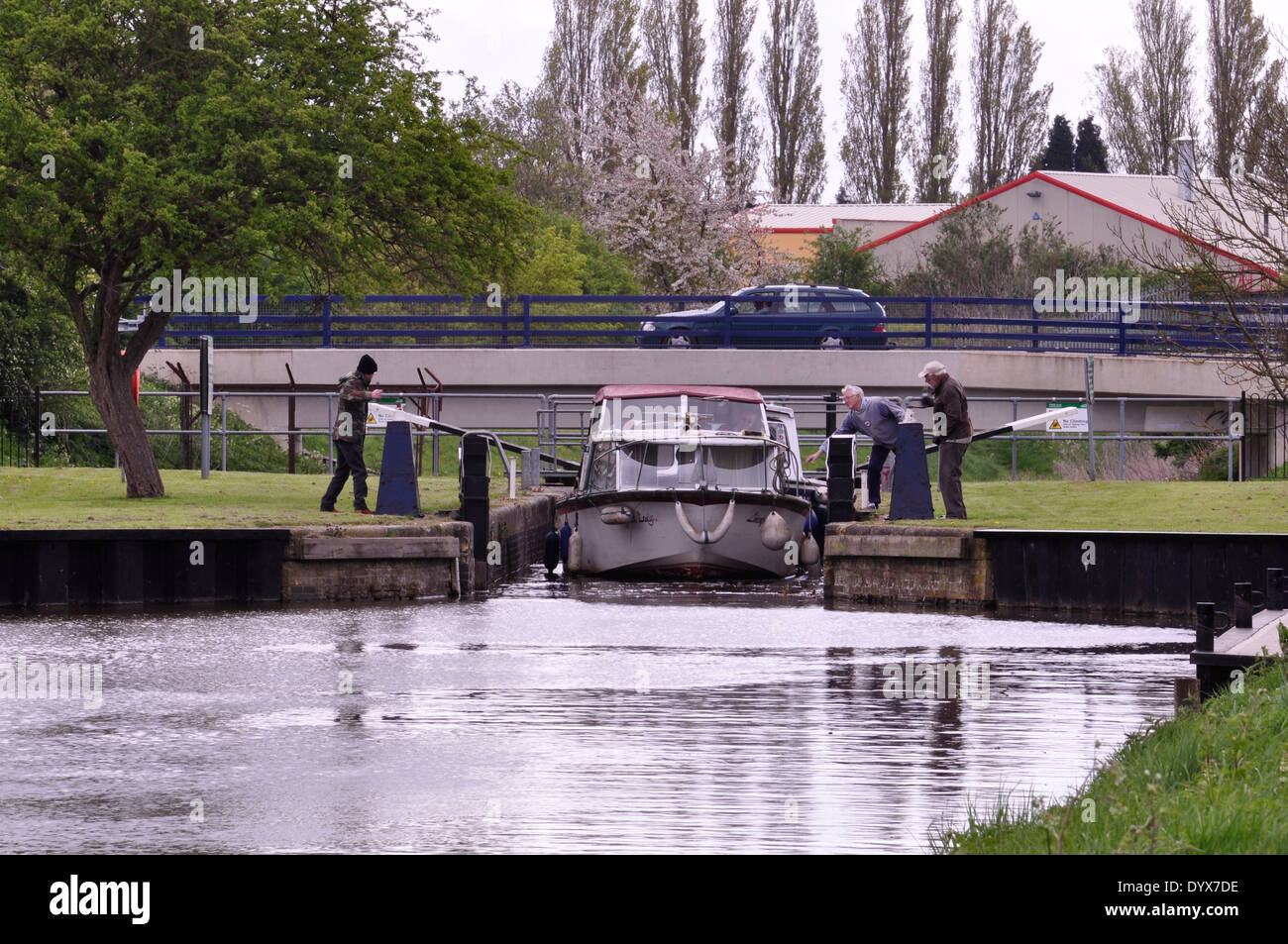 Ashline Lock, Briggate River, Whittlesey, Cambridgeshire, UK Stock ...