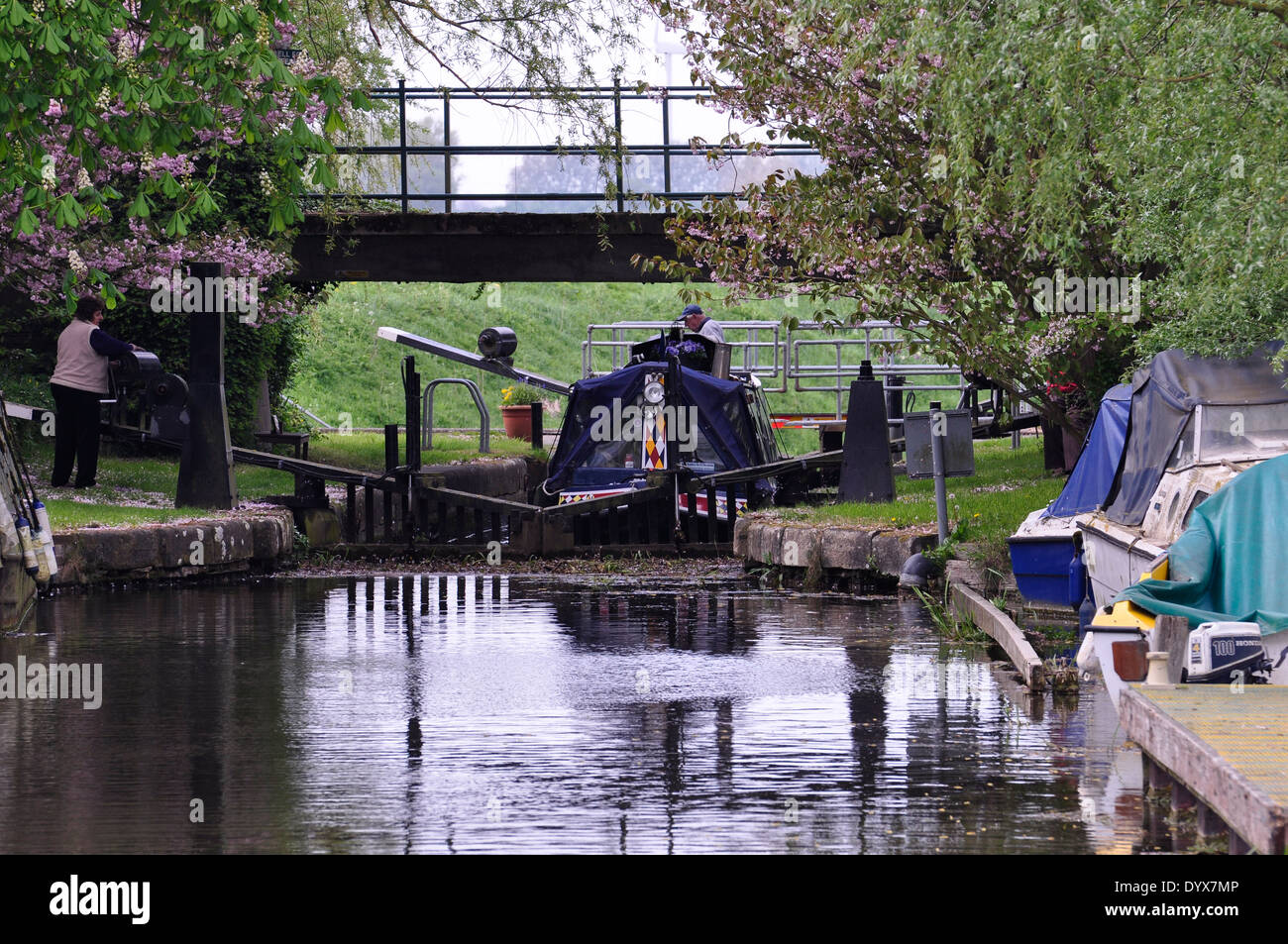 Marmont Priory Lock, River Nene, (old course) Cambridgeshire Stock ...