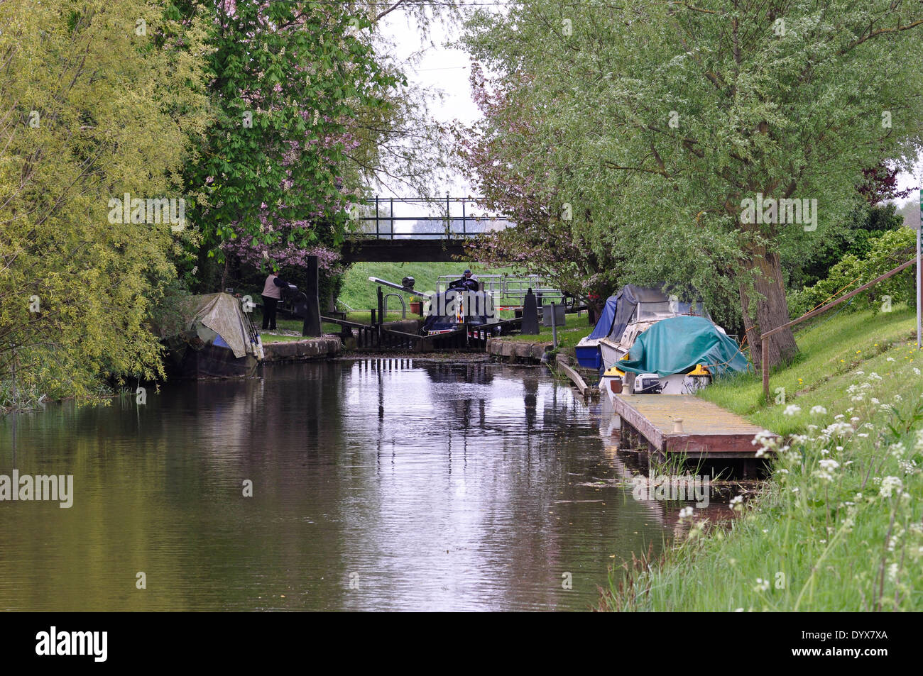 Marmont Priory Lock, River Nene, (old course) Cambridgeshire Stock ...