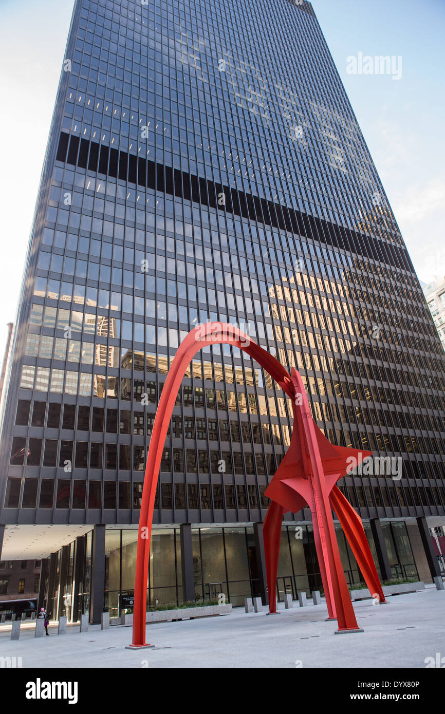 Flamingo abstract art sculpture by Alexander Calder outside the ...